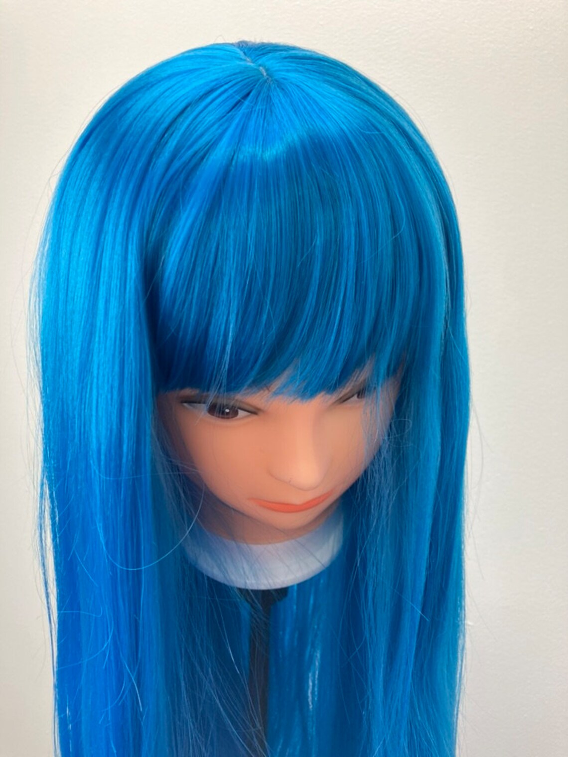 Blue Wig,blue Wig With Bangs,long Blue Green Wig,light Blue Wig,teal ...
