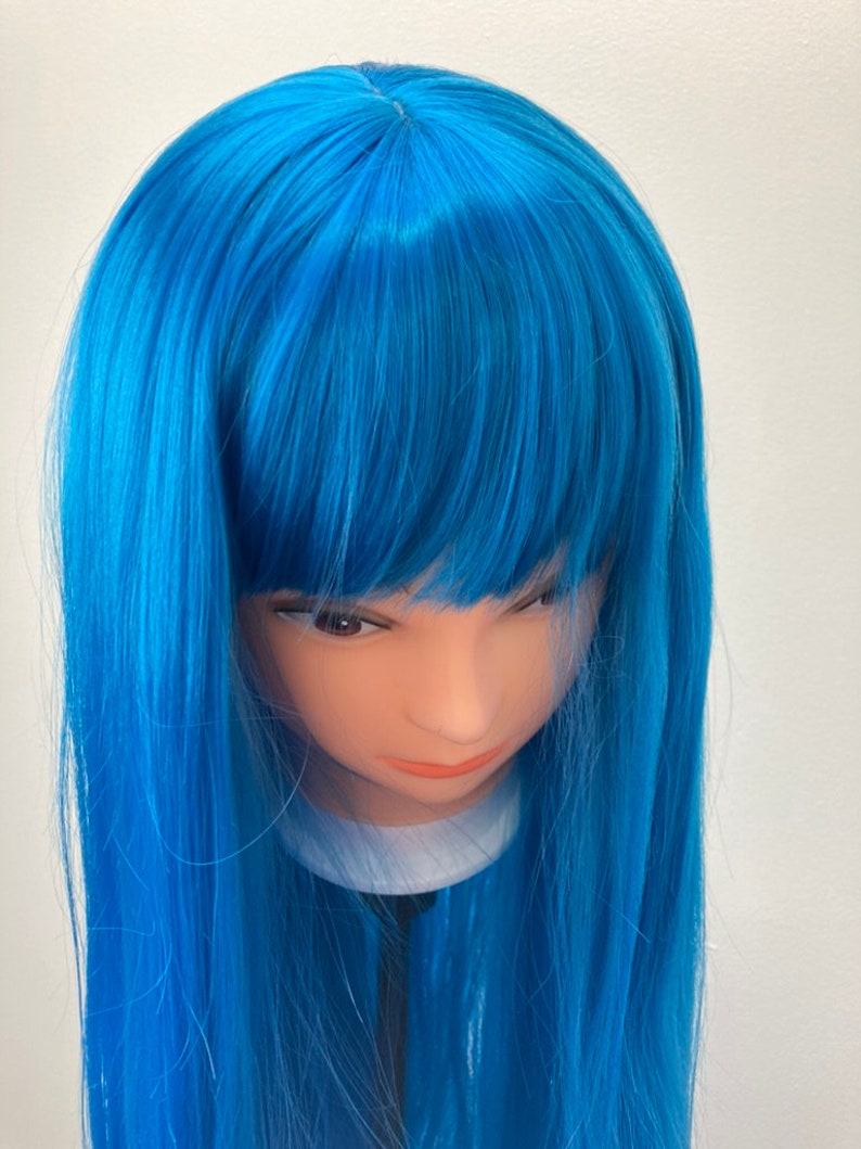 Blue Wig,blue Wig With Bangs,long Blue Green Wig,light Blue Wig,teal ...