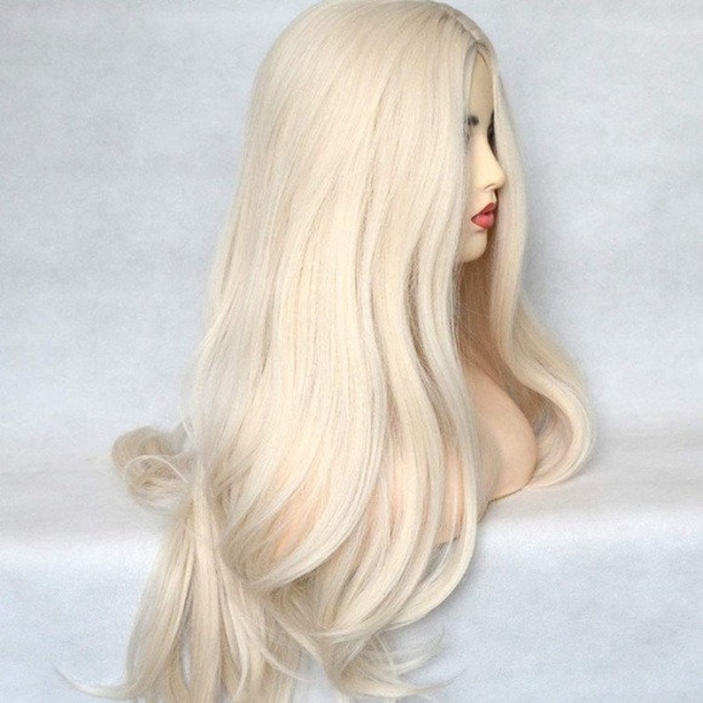 Blonde Wig,long Lace Wig,platinum Blonde Wigs,long Wavy Hair ,icy Blonde Wig,luxury Wigs,costume ...