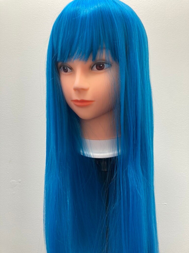 Blue Wig,blue Wig With Bangs,long Blue Green Wig,light Blue Wig,teal ...