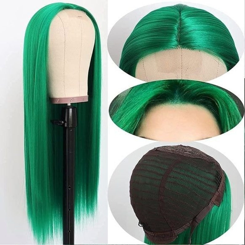 Enchanting Emerald Green Long Halloween Costume Wig,green Wigs,long ...