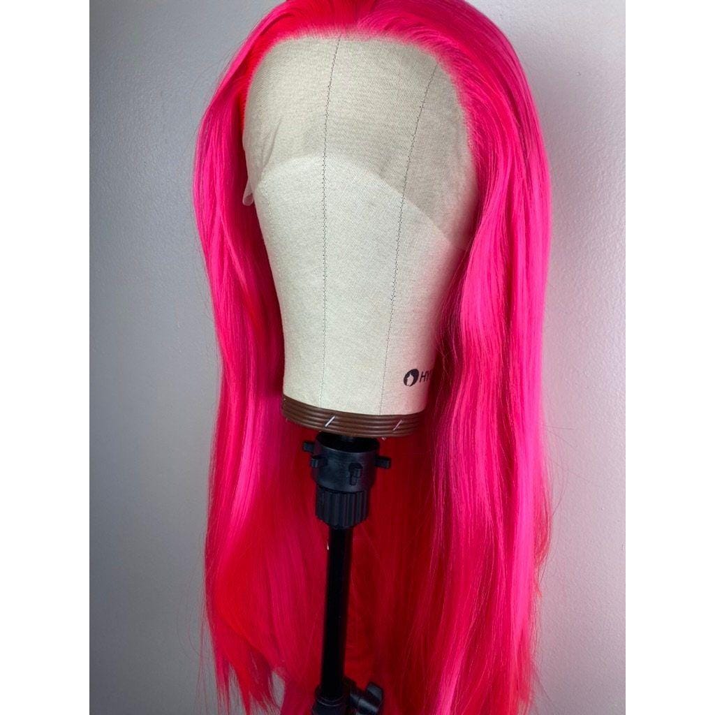 Pink Wig,hot Pink Hair Wigs,dark Pink Wigs,lace Front Wigs,cosplay Pink ...