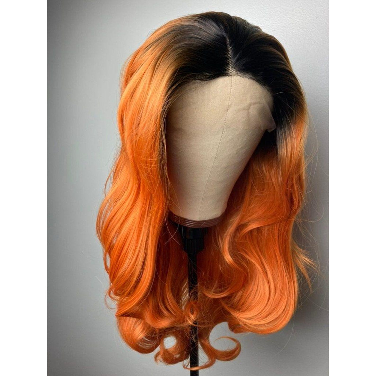 Black Rooted Cooper Orange Wig,orange and Black Wig,orange Wig With ...