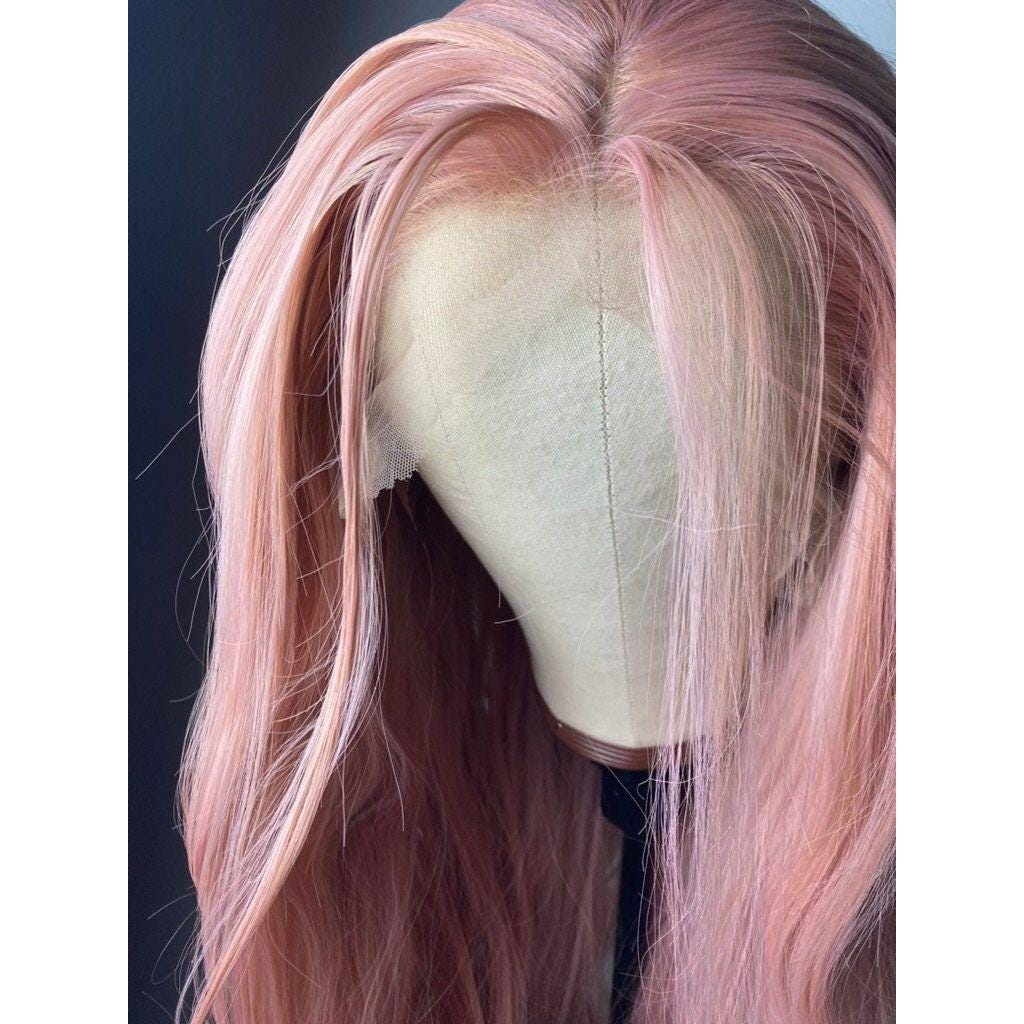 Pastel Pink Wig ,long Wavy Hair Wig,lace Front Wig,wig for Women,ash ...