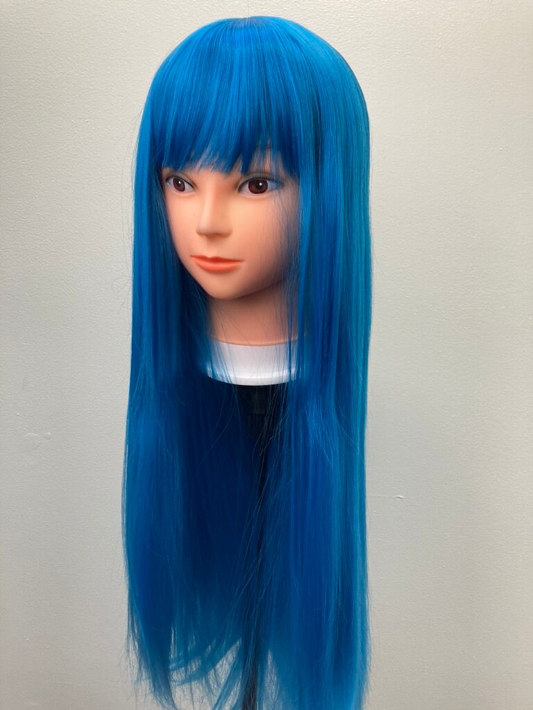 Blue Wig,blue Wig With Bangs,long Blue Green Wig,light Blue Wig,teal ...