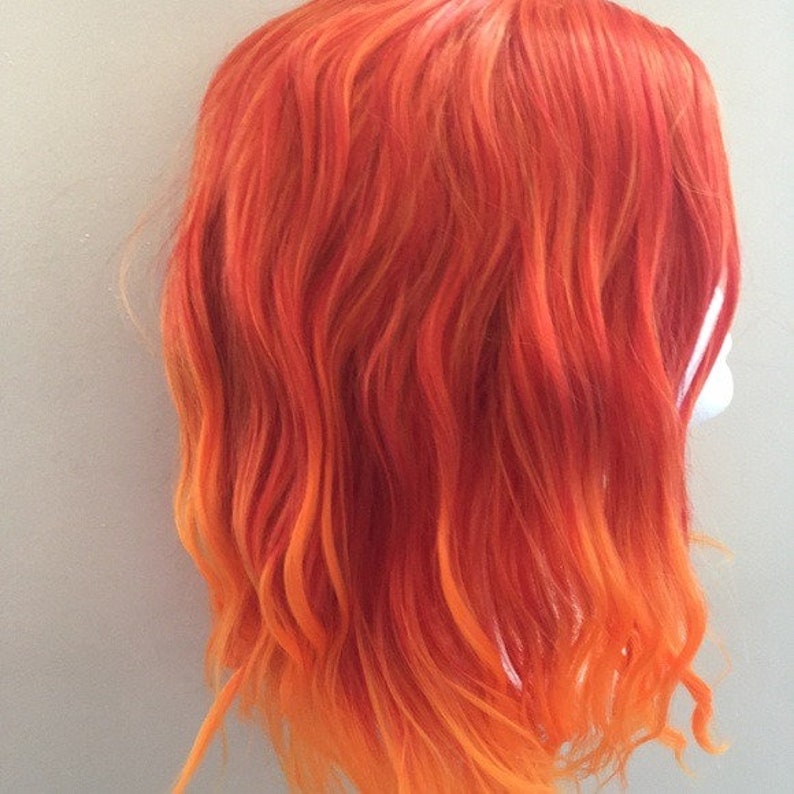 Orange Wigs Anime Wigs,short Bob Wig,short Wavy Wig,curly Ombre Cosplay ...