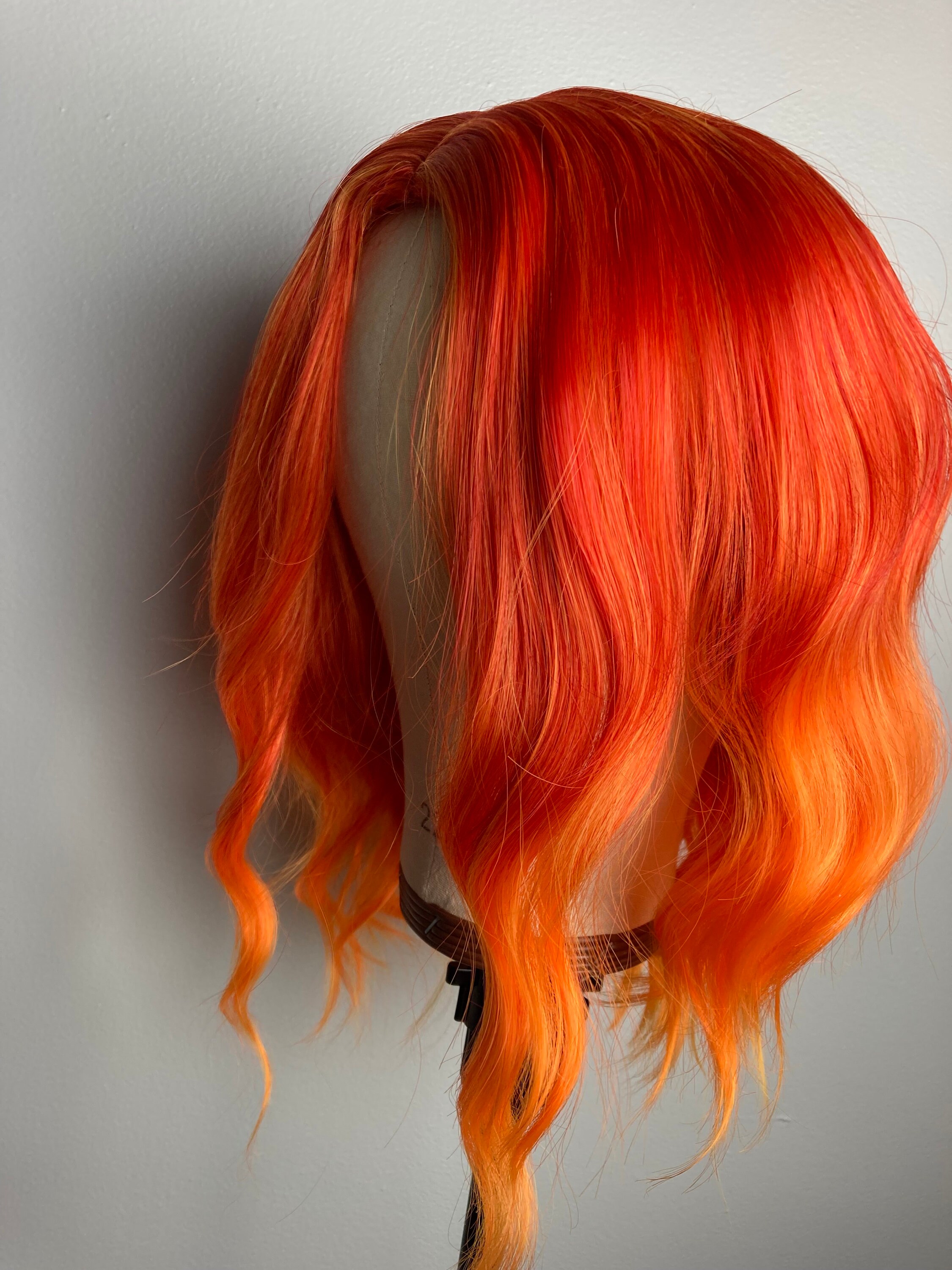 Orange Wigs Anime Wigs Short Bob Wig |short Wavy Wig| Curly Ombre Wigs ...