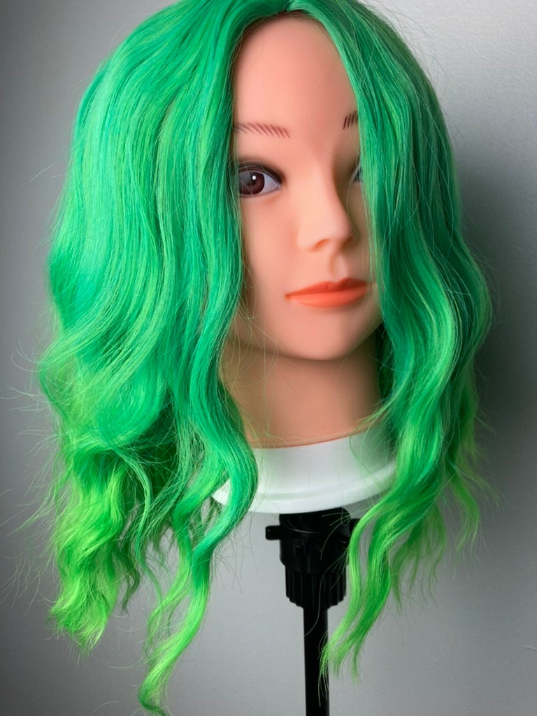 The Joker Green Hair Wigs,short Body Wave Wig,green Ombre Wig,shoulder ...