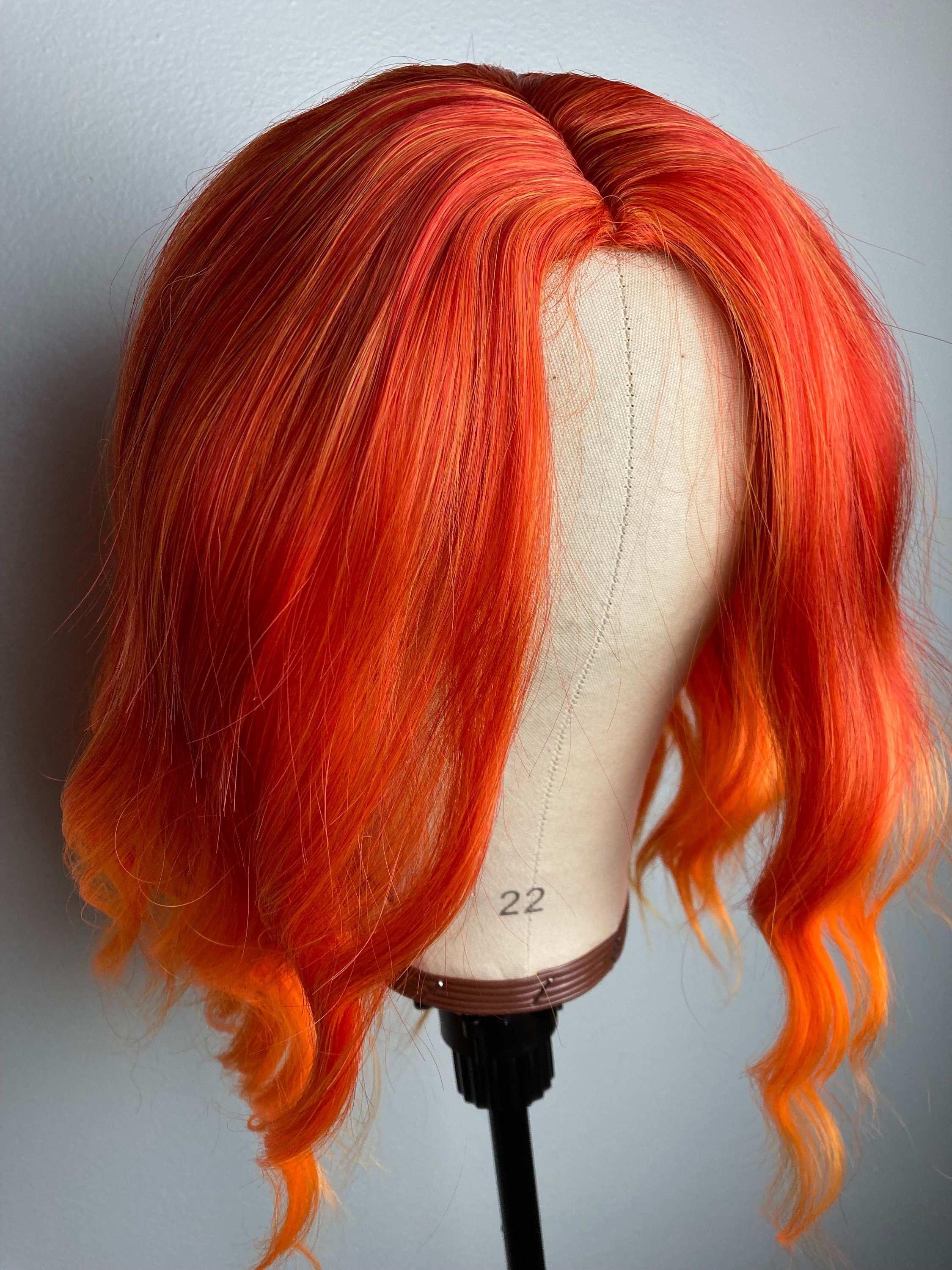 Orange Wigs Anime Wigs Short Bob Wig |short Wavy Wig| Curly Ombre Wigs ...