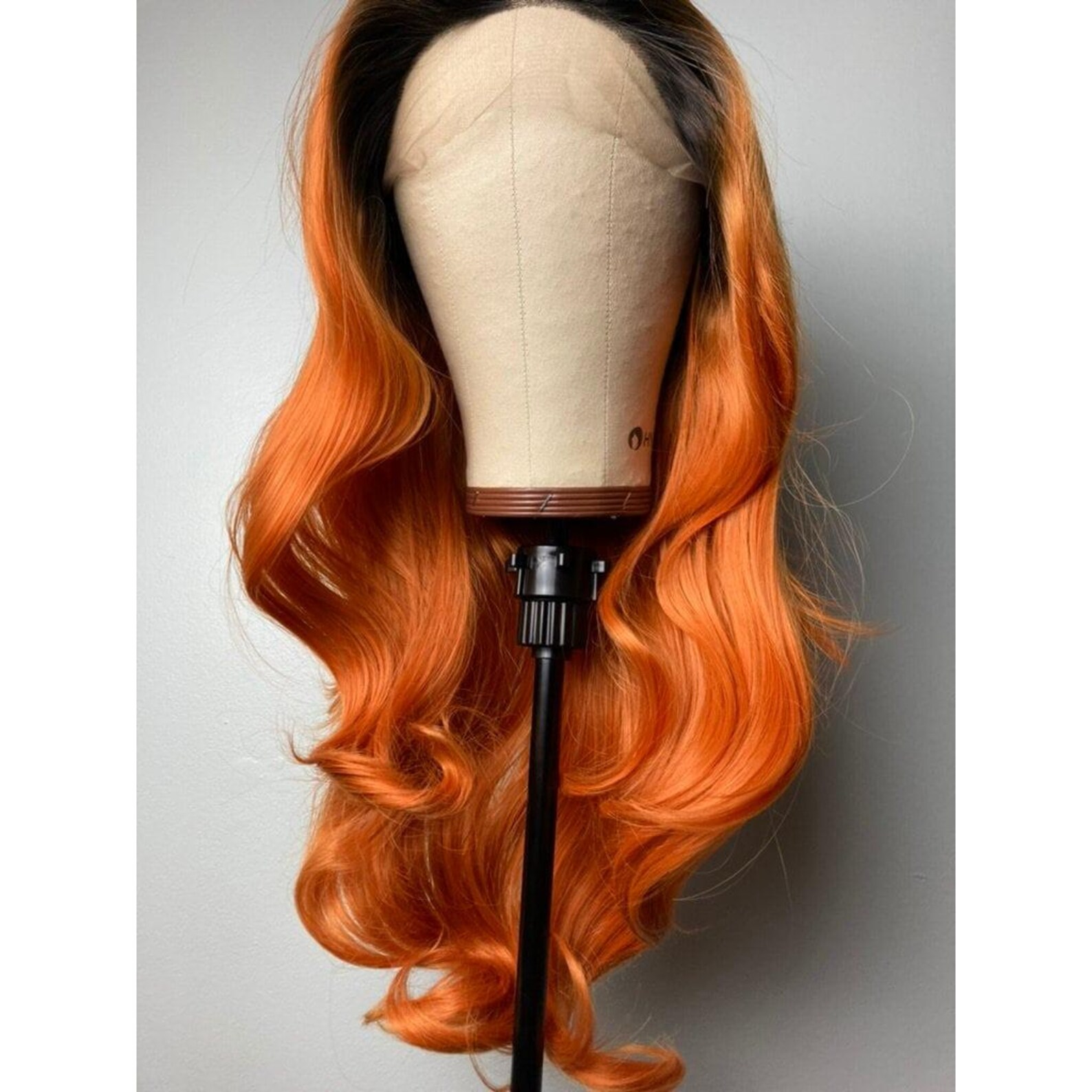 Black Rooted Cooper Orange Wig,orange and Black Wig,orange Wig With ...