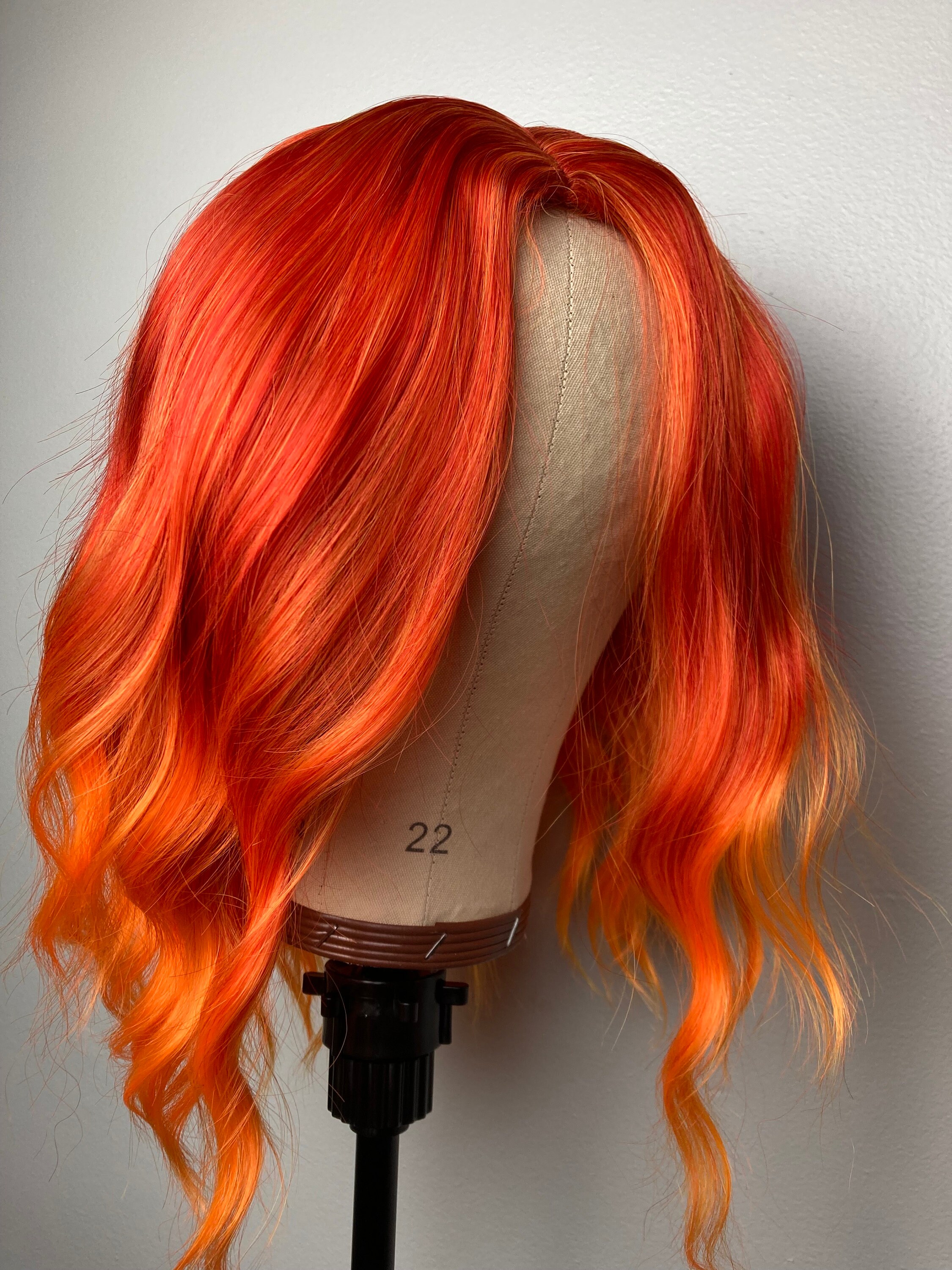 Orange Wigs Anime Wigs Short Bob Wig short Wavy Wig Curly Ombre Wigs ...