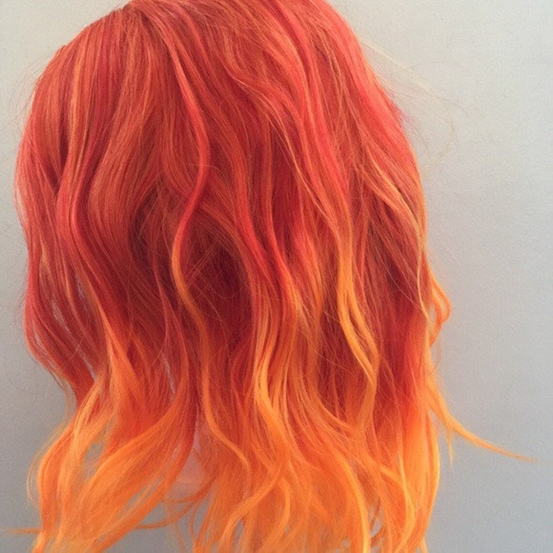 Orange Wigs Anime Wigs,short Bob Wig,short Wavy Wig,curly Ombre Cosplay ...