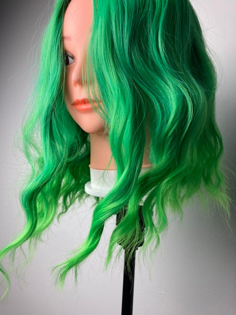 The Joker Green Hair Wigs,short Body Wave Wig,green Ombre Wig,shoulder ...