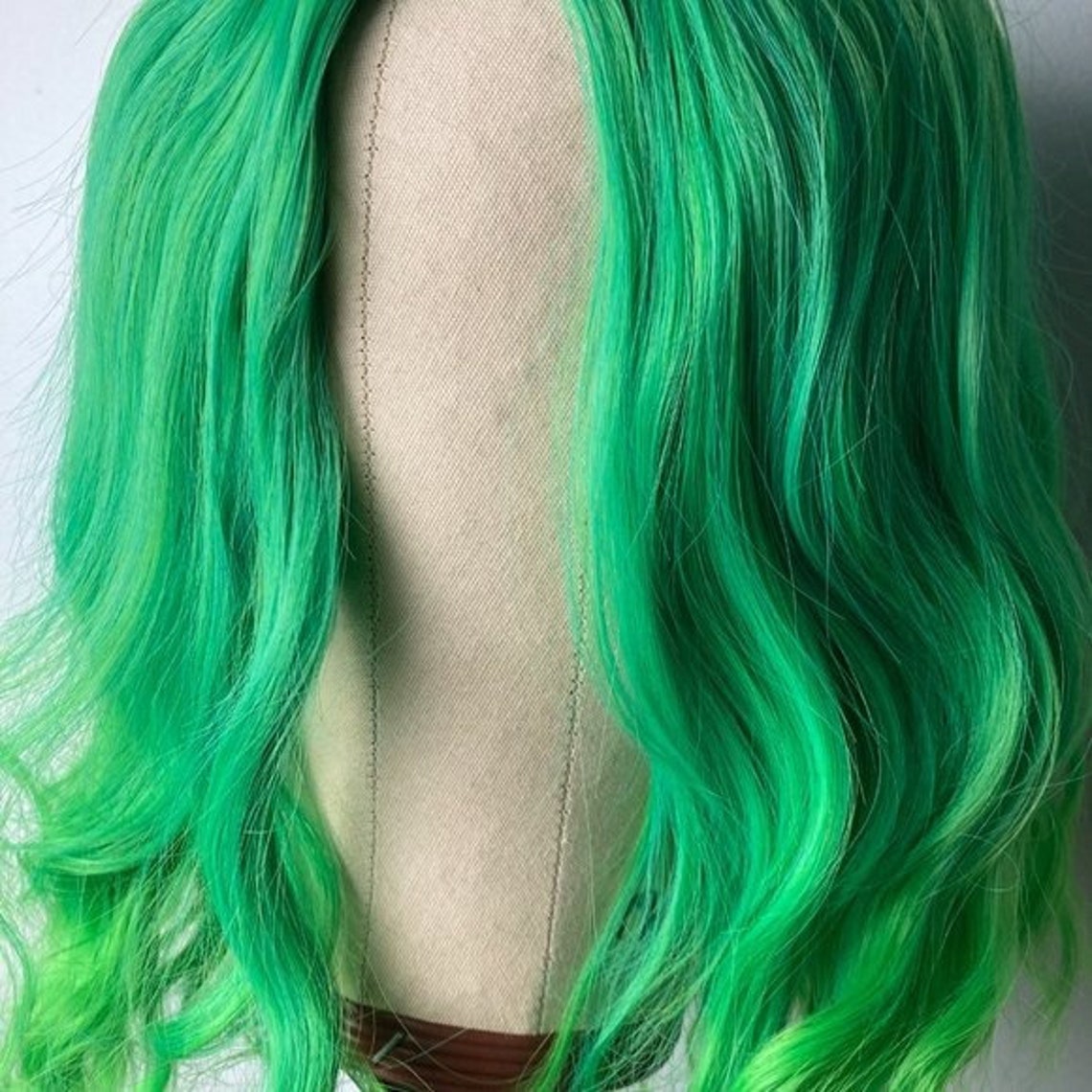 Green Hair Wigs,short Body Wave Wig,green Ombre Wigs,shoulder Length ...