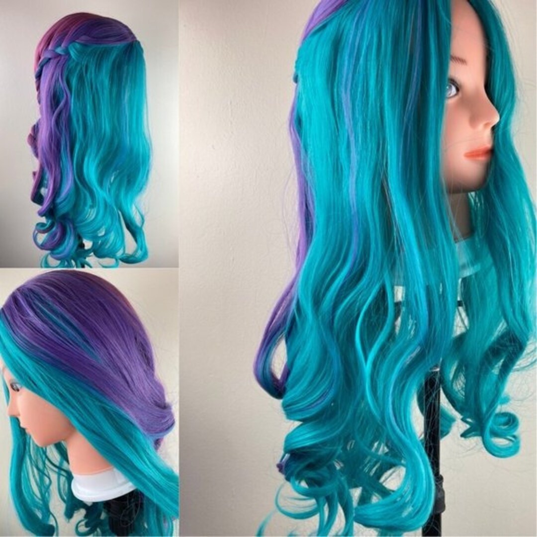 Pink Wigs Purple Wig,blue Wig,braided Hair Wig,rainbow Color Wig ,anime ...