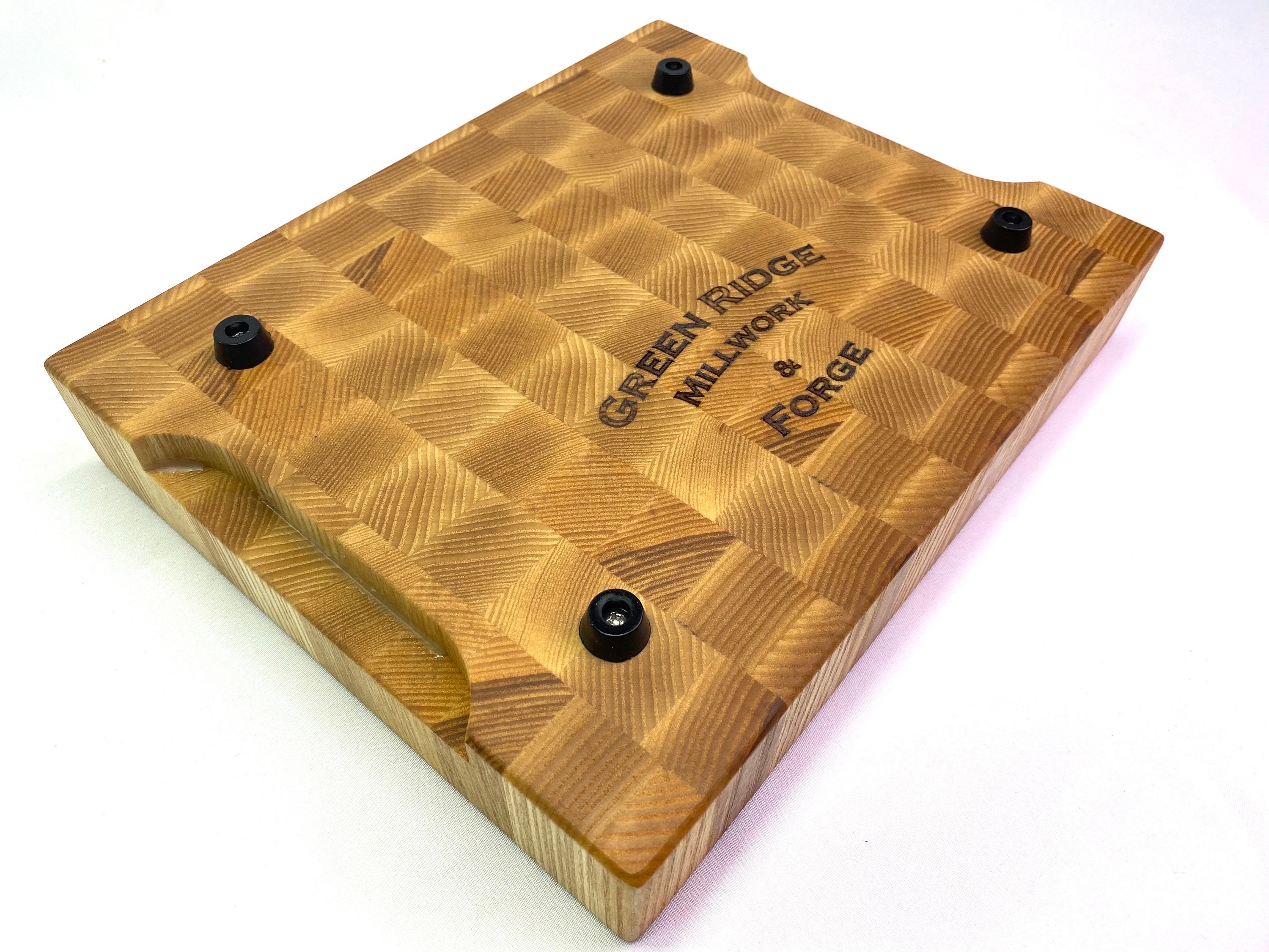 End Grain Chopping Block Ash Cutting Board Wooden Chop Block With Feet ...