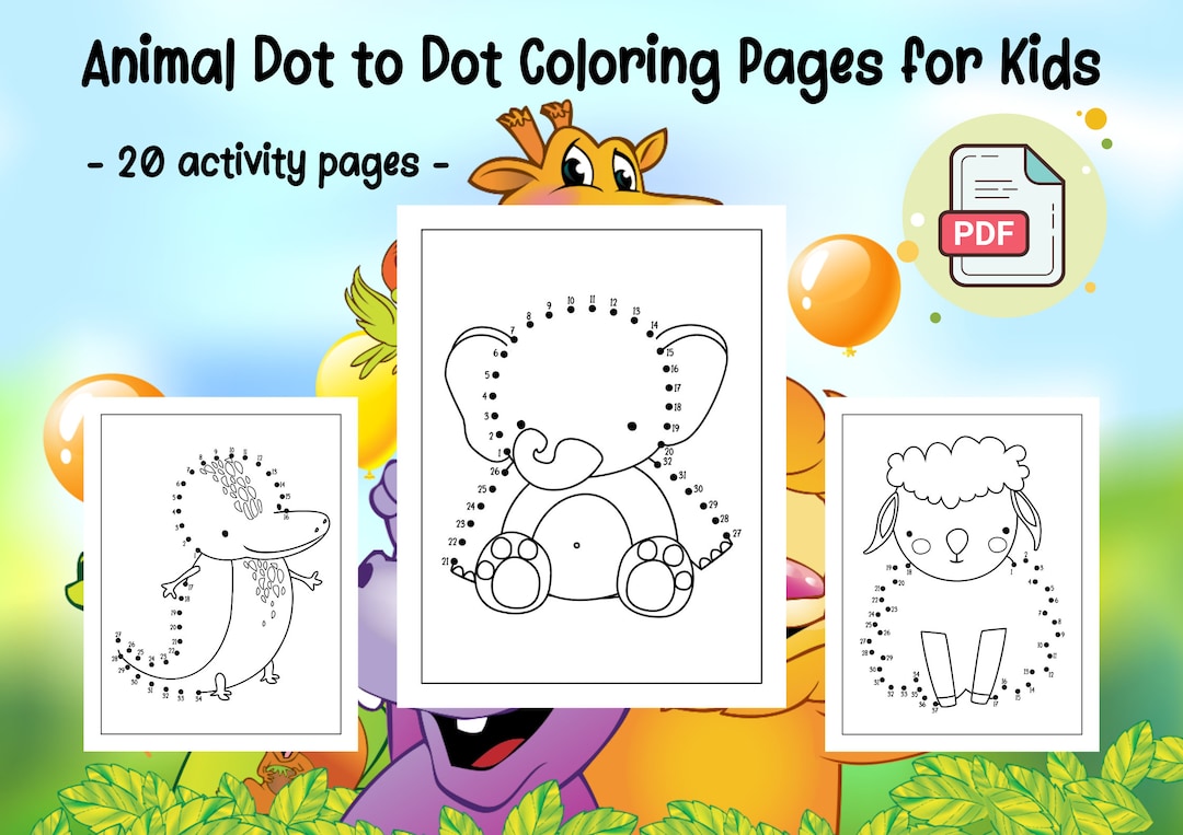 Animal Dot to Dot Coloring Pages for Kids - Printable Dot to Dot ...