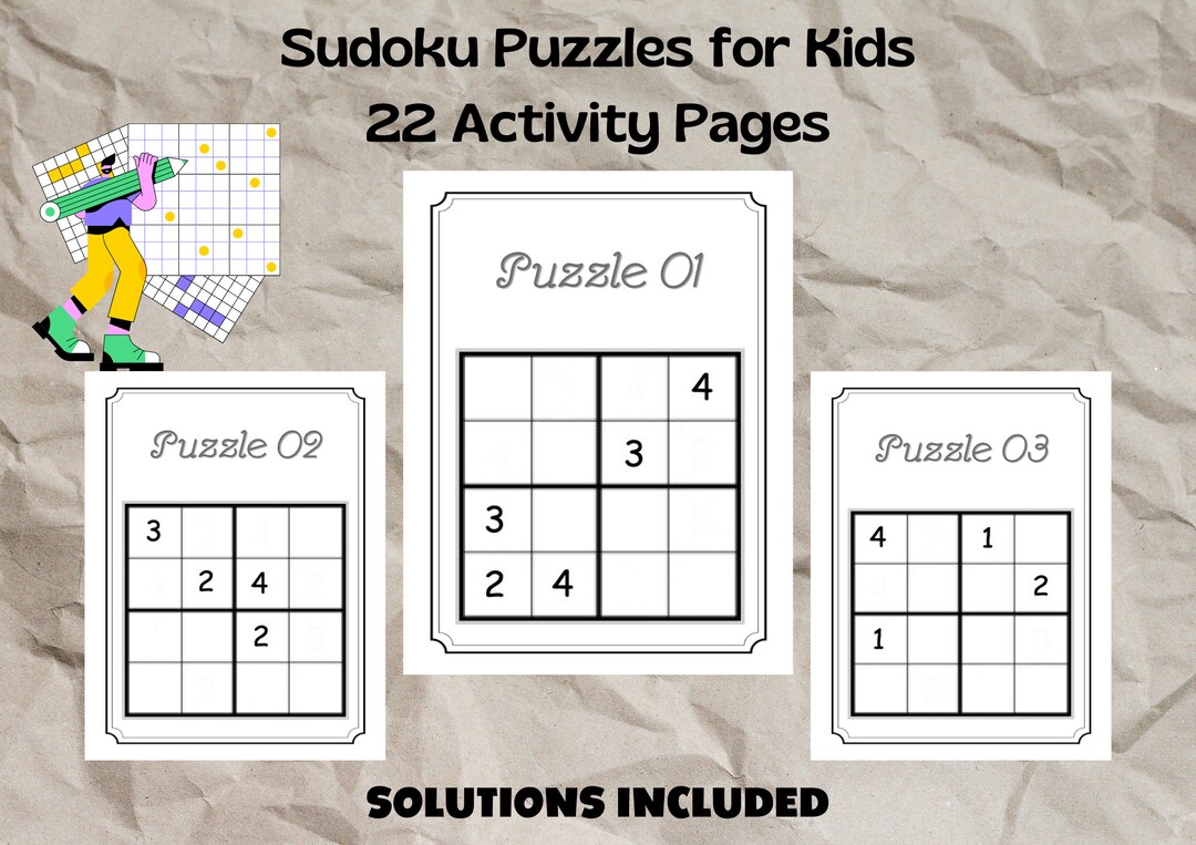 Sudoku Puzzles for Kids, Sudoku Game Activity for Kindergarten, 22 ...