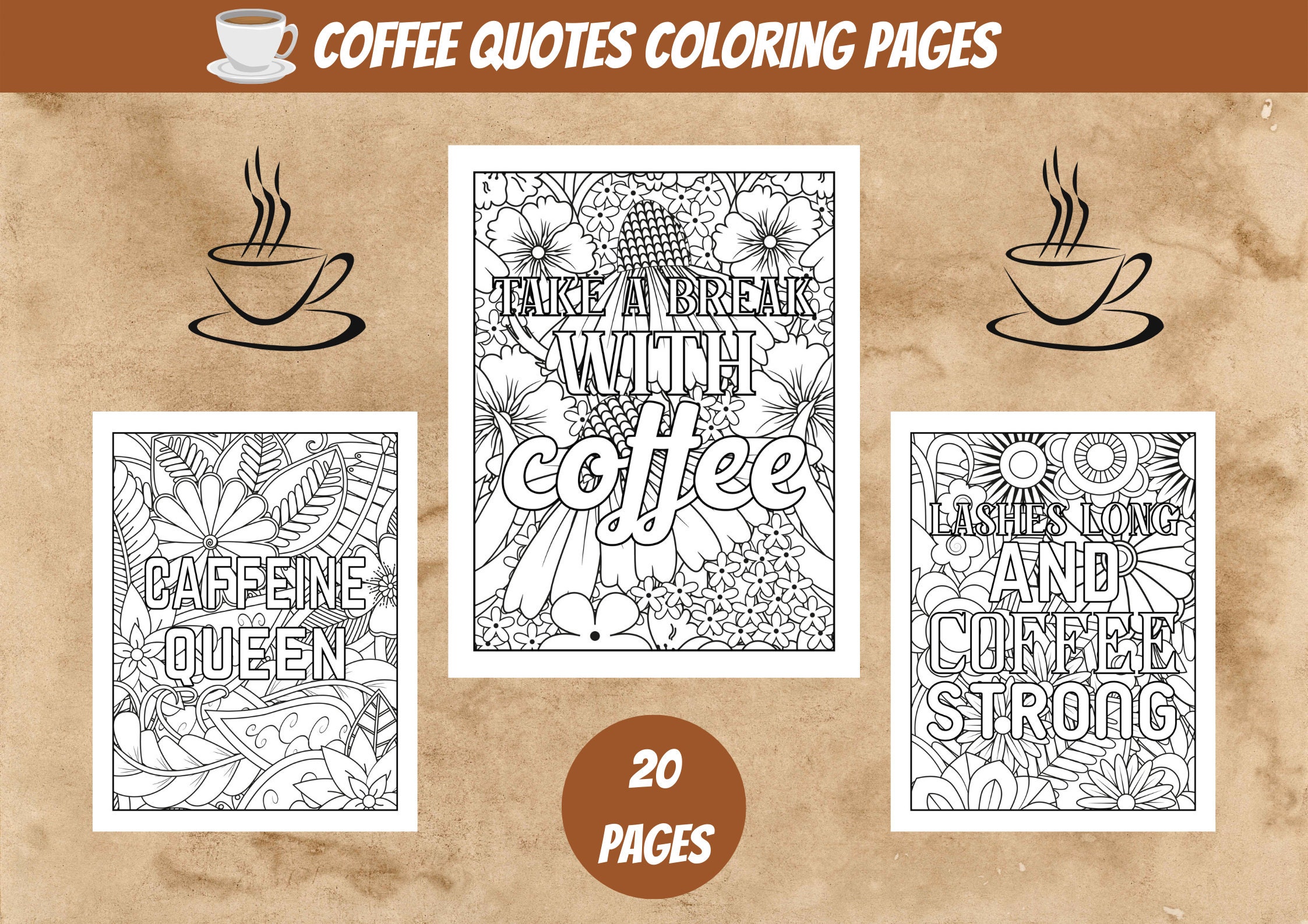 Coffee Coloring Page 20 Printable Pages Coffee Quotes Coloring Book for ...