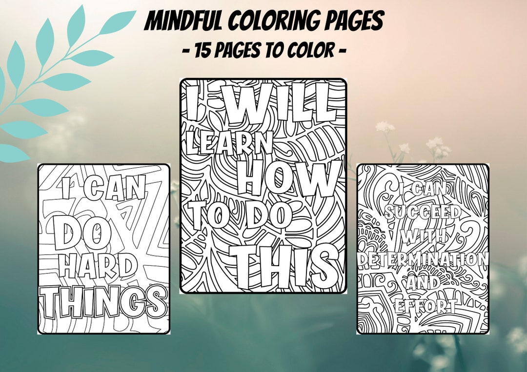 Mindful Coloring Page, 15 Printable Pages, Mindful Coloring Book With ...