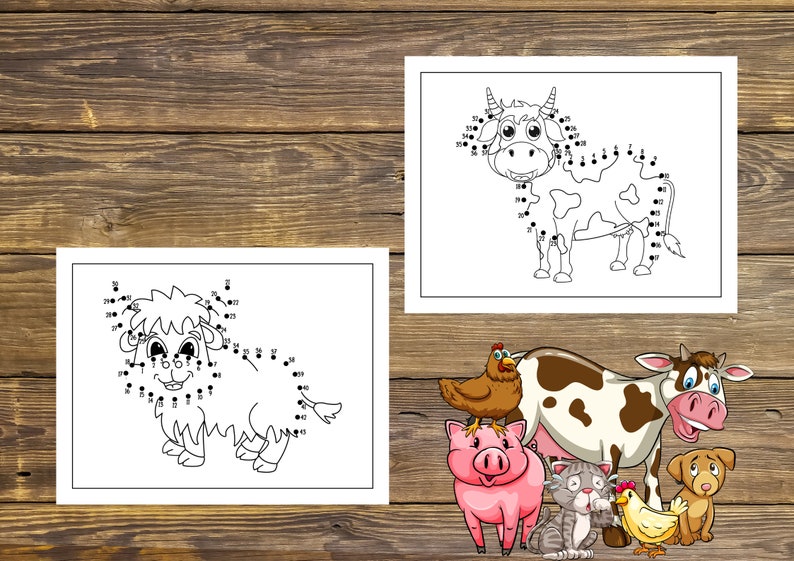 20 Cute Animals Dot to Dot Printable Coloring Pages Animal Activity ...