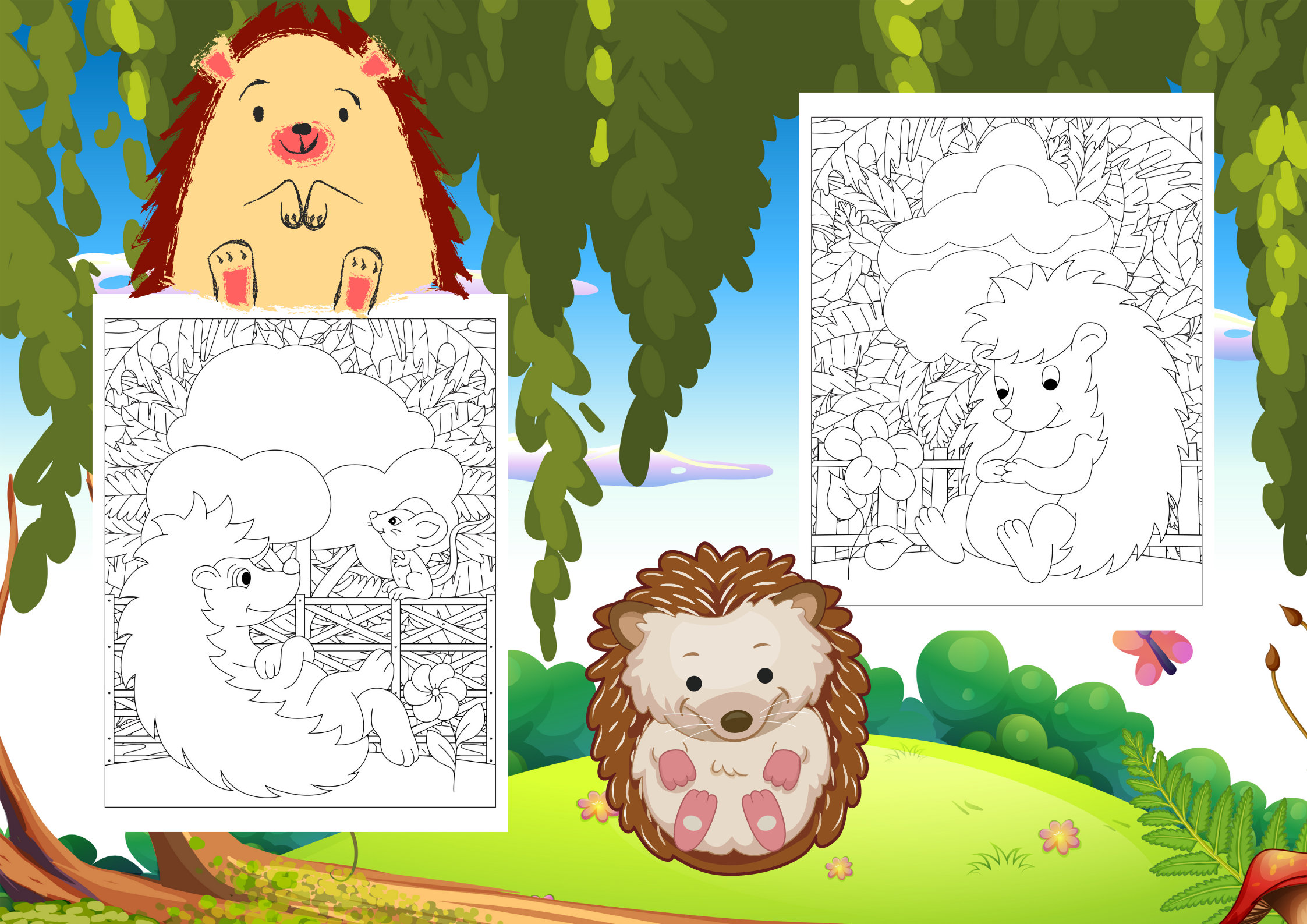 Hedgehog Coloring Pages 10 Printable Pages Adorable Hedgehog Coloring ...