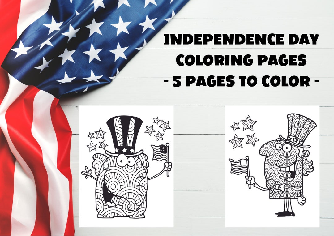 Patriotic 4th of July Coloring Pages: USA Printable (digital Download ...