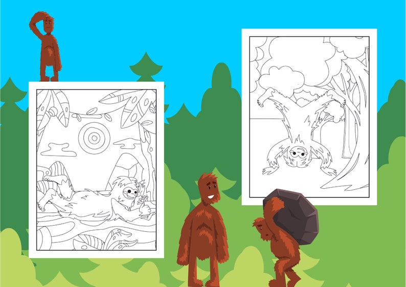 Bigfoot Coloring Pages for Kids Boys and Girls 30 Printable Pages Funny ...