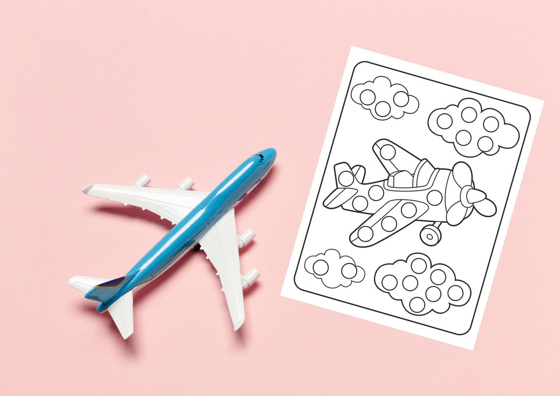 Airplane Dot Makers Coloring Pages for Kids Preschool - Etsy
