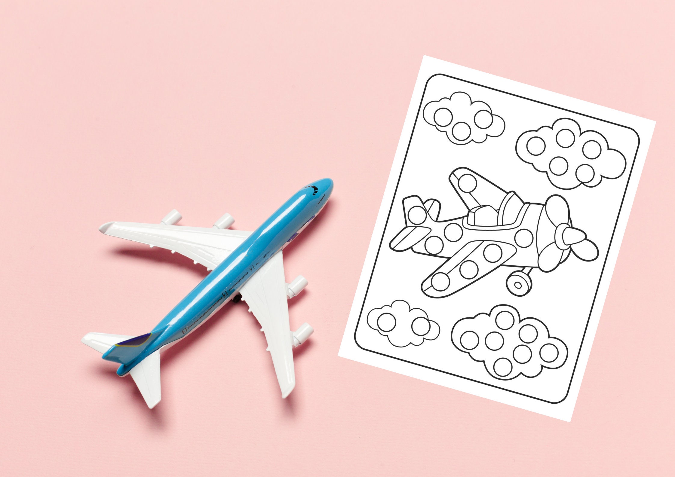 Airplane Dot Makers Coloring Pages for Kids, Preschool, Kindergarten ...