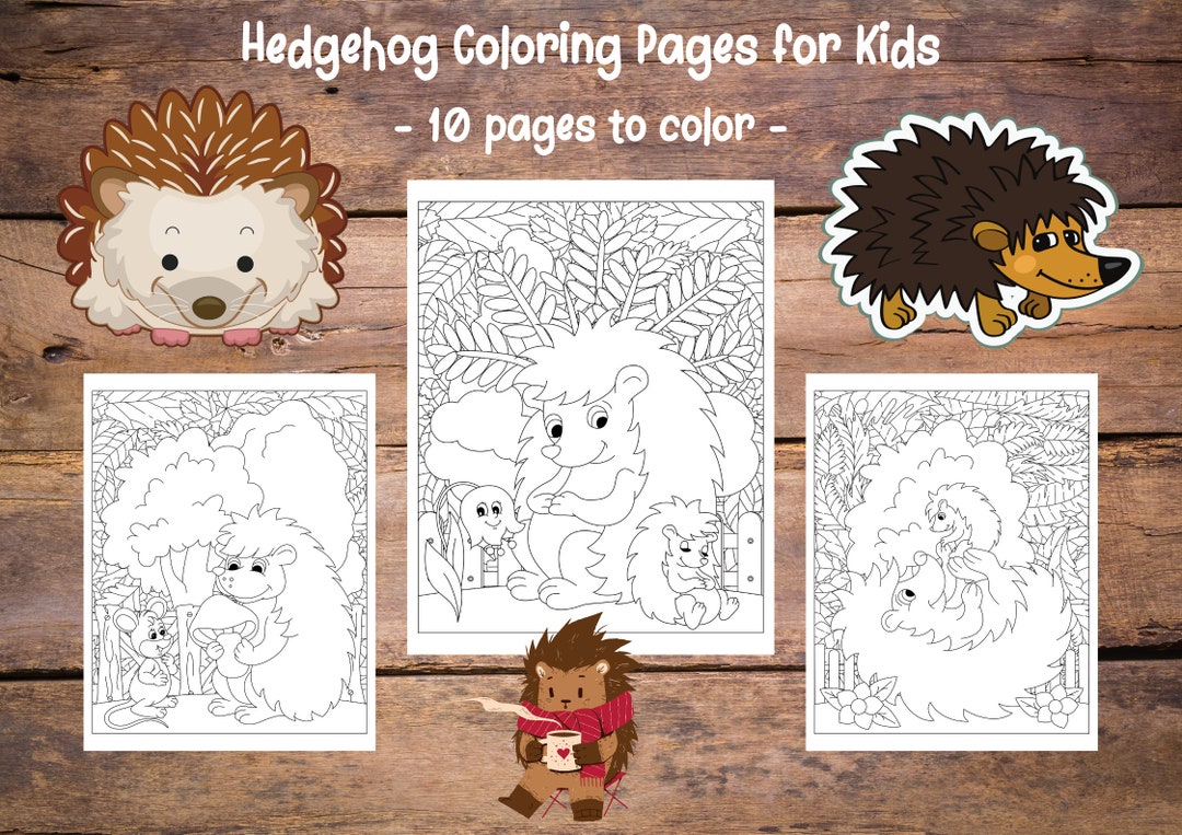 Hedgehog Coloring Pages - 10 Printable Pages - Adorable Hedgehog ...