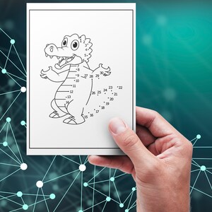 Crocodile Dot to Dot Activity Pages for Kids, Boys, Girls, 24 Printable ...