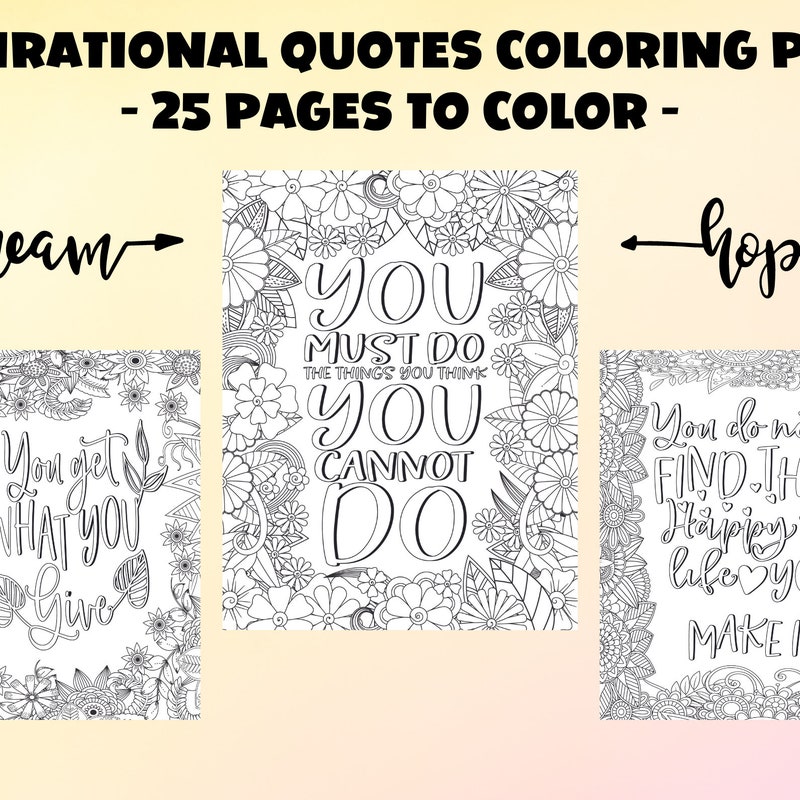Coloring Pages Adult Quotes - Etsy