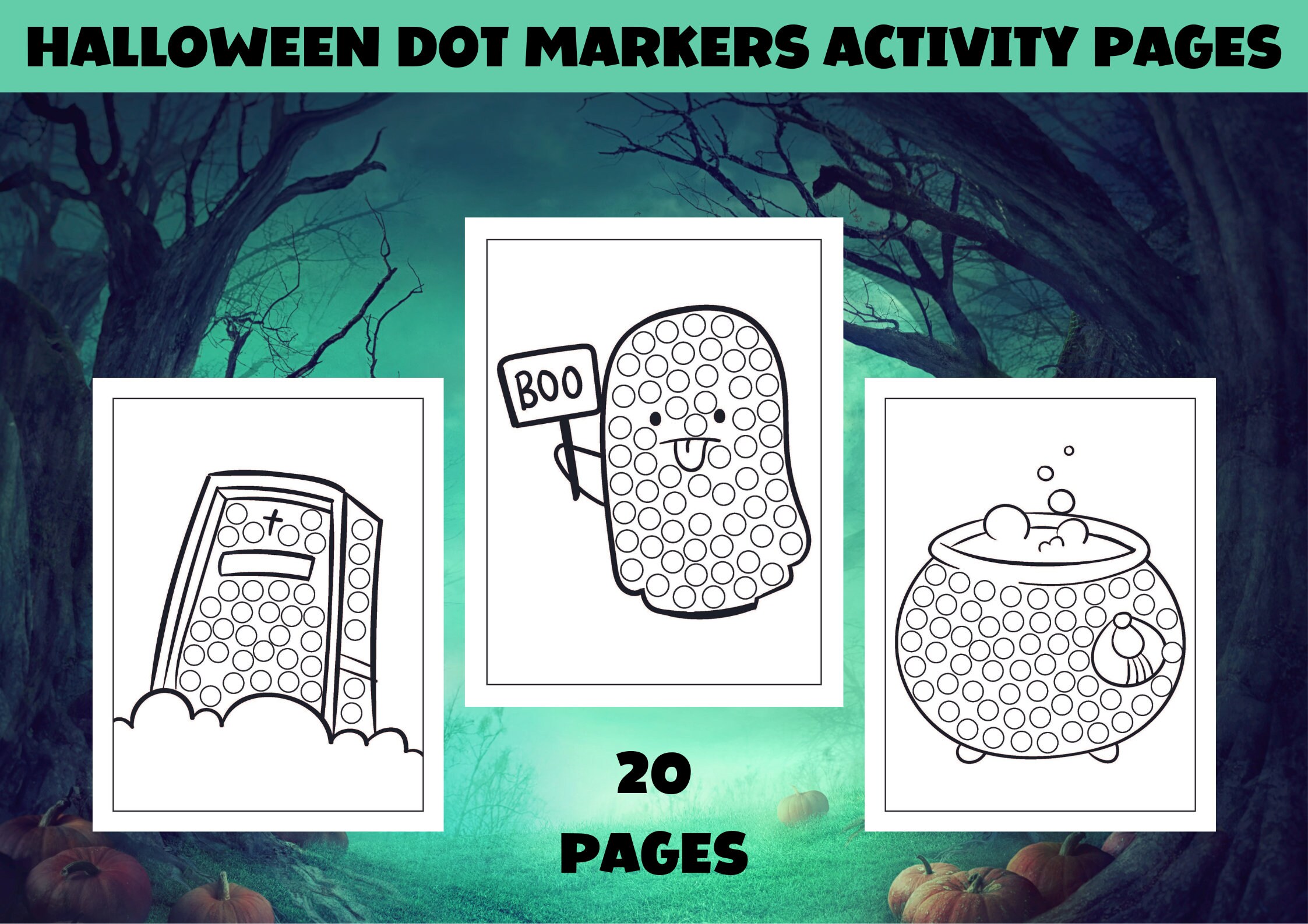 Halloween Dot Markers Activity Pages for Kids Fun Spooky - Etsy