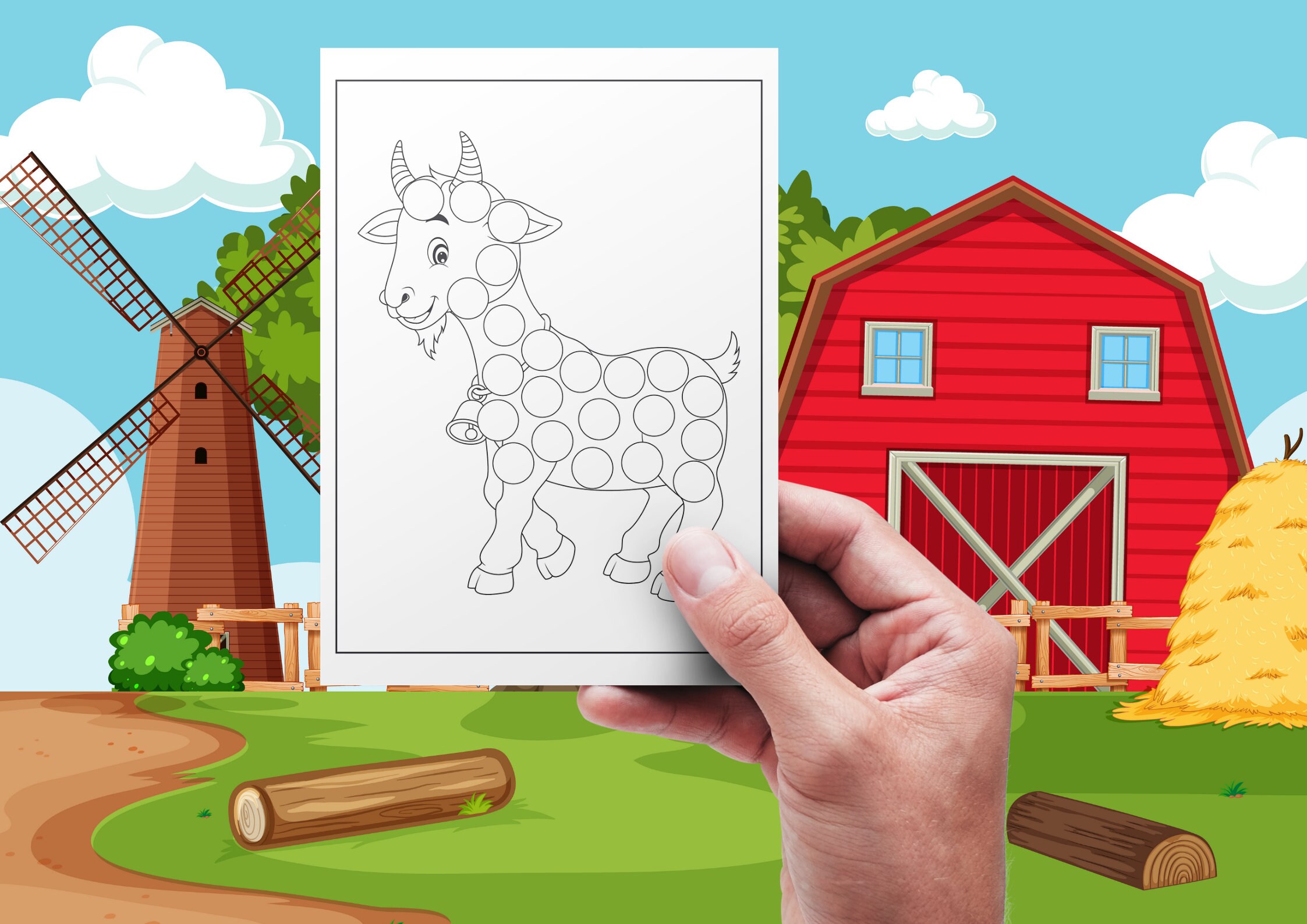 Farm Animal Dot Marker Coloring Pages 20 Printable Pages - Etsy