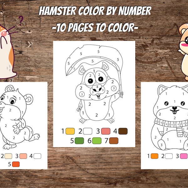Hamster Coloring Pages for Kids - Etsy