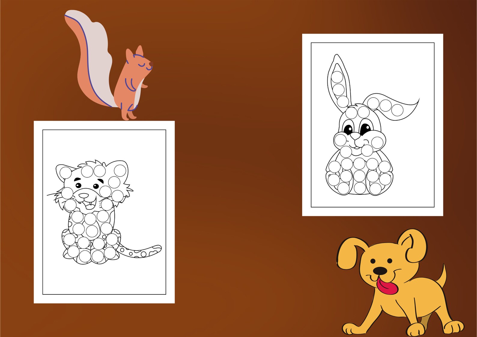 Animal Dot Marker Coloring Pages - 30 Printable Pages - Cute Animals ...