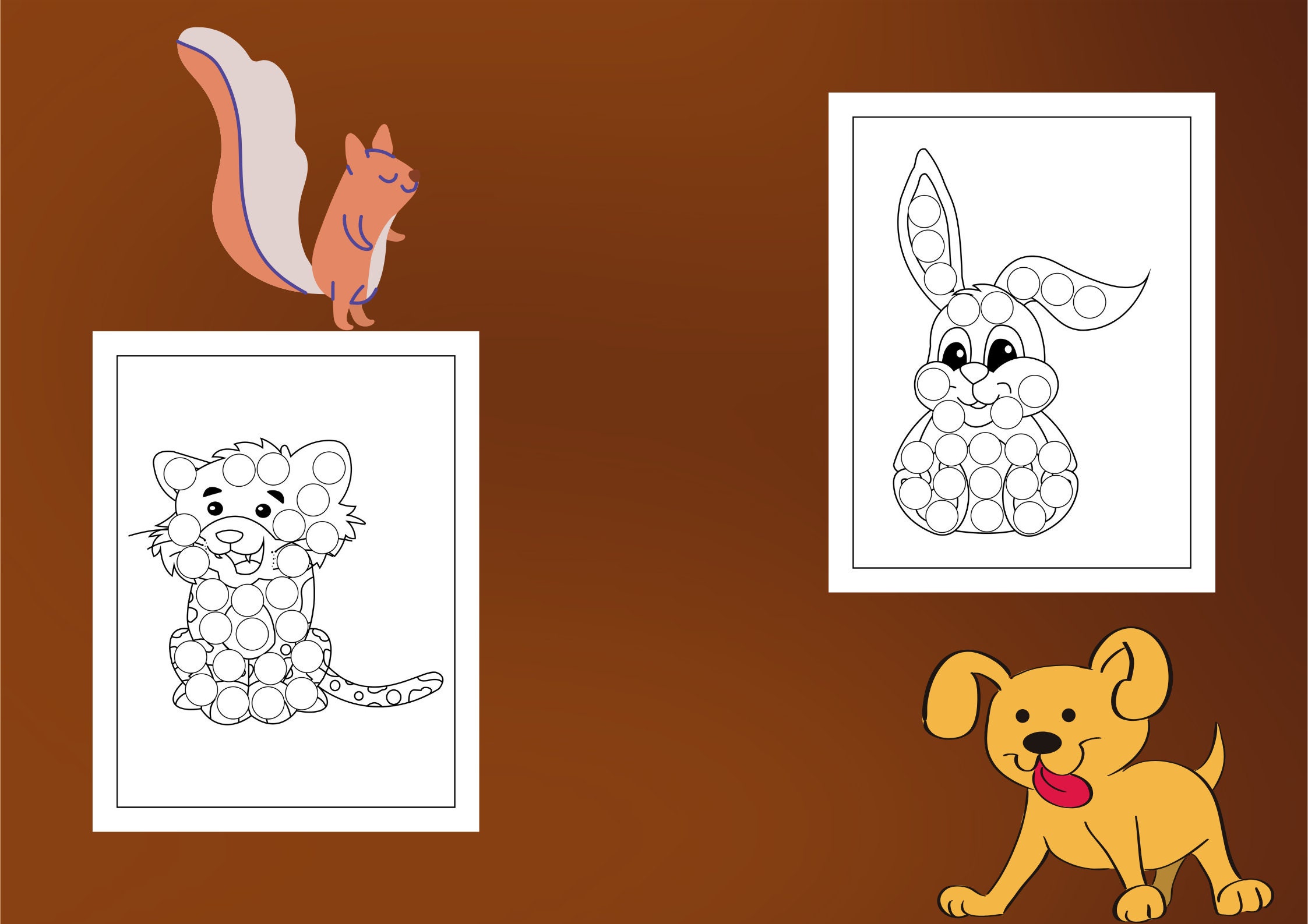 Animal Dot Marker Coloring Pages - 30 Printable Pages - Cute Animals ...
