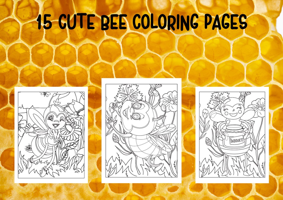 Bee Coloring Pages - 15 Printable Page - Bee Coloring Book for Kids ...