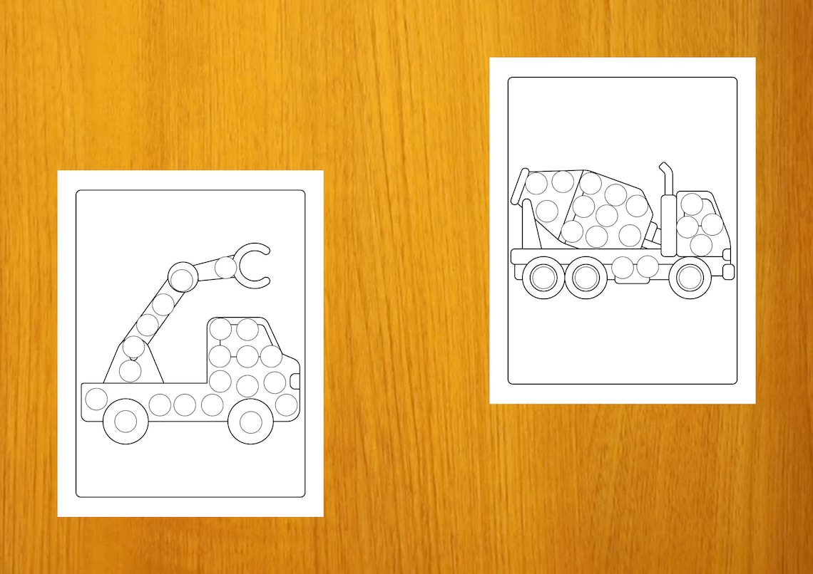 Mighty Trucks Cars and Vehicles Dot Markers Activity Book for | Etsy