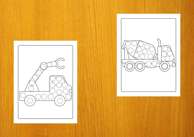 Mighty Trucks Cars and Vehicles Dot Markers Activity Book for | Etsy