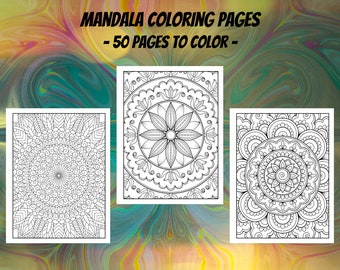 125 Printable Mandala Coloring Pages - Etsy
