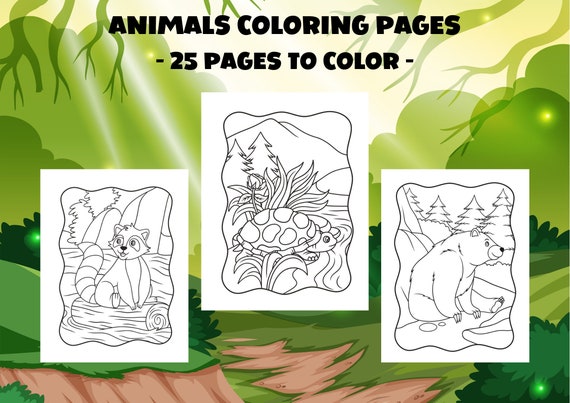 Zoo Animals Coloring Pages Kids Coloring Pages 25 Printable - Etsy