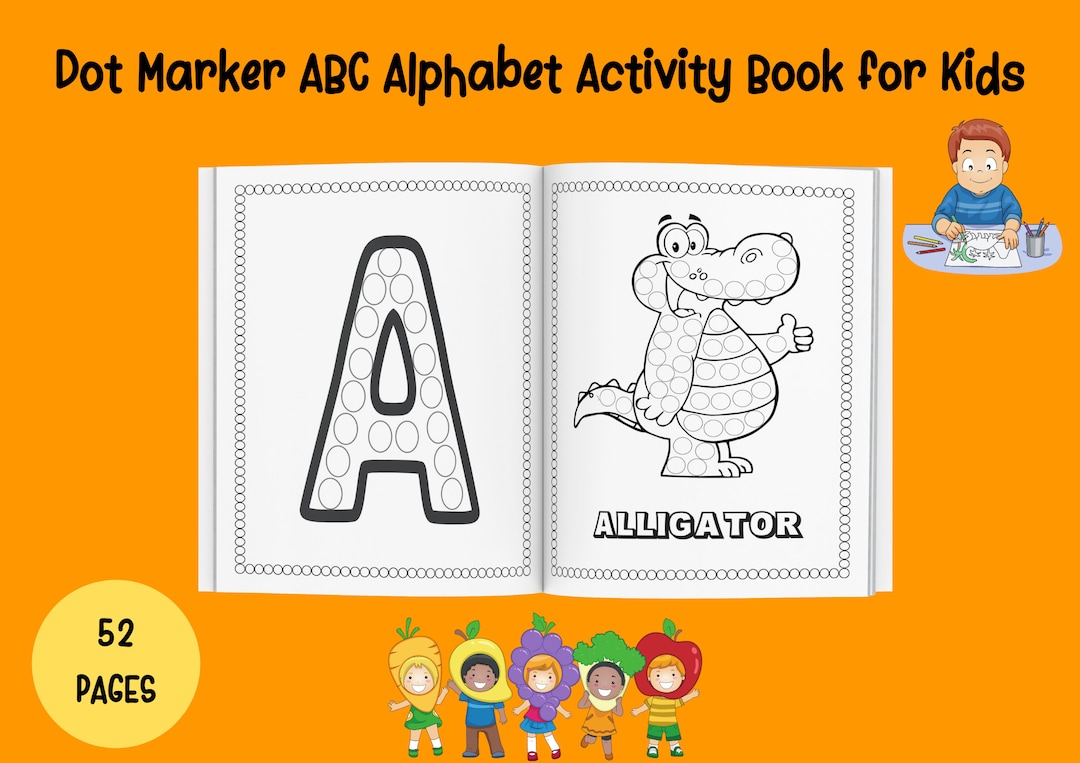 Dot Marker ABC Activity Book: Printable Coloring Pages (PDF File) - Etsy