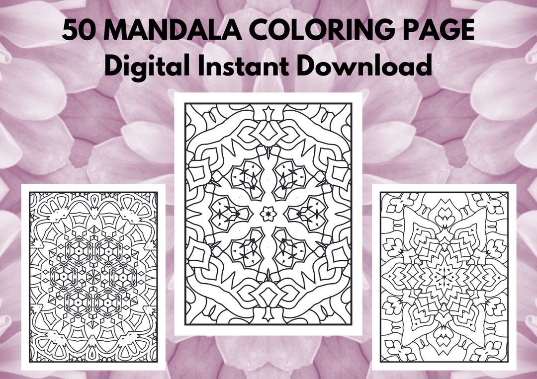50 Mandala Coloring Pages - Adult Coloring Book for Stress Relief ...