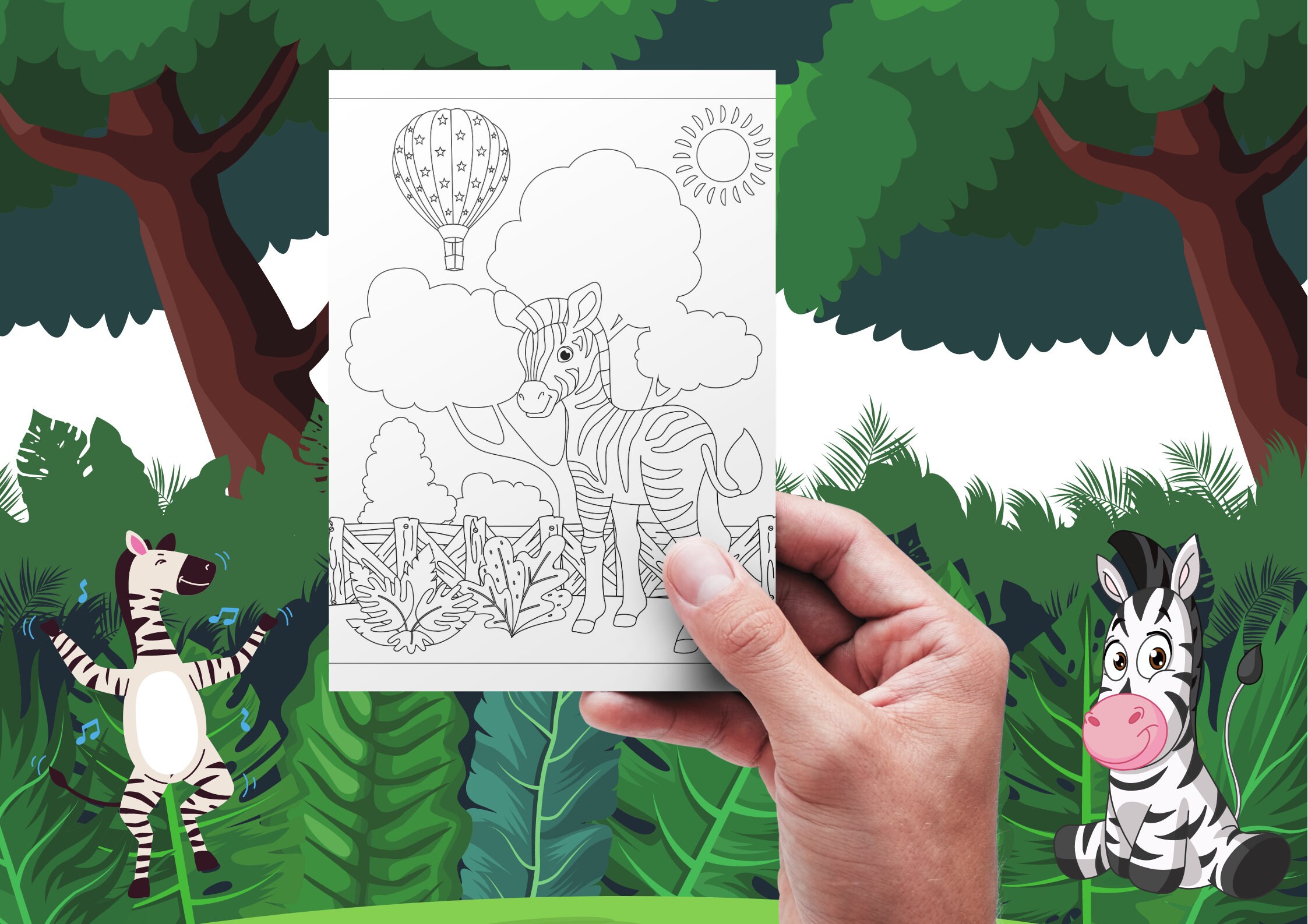 Zebra Coloring Pages Bundle for Kids Boys and Girls 10 Printable Pages ...