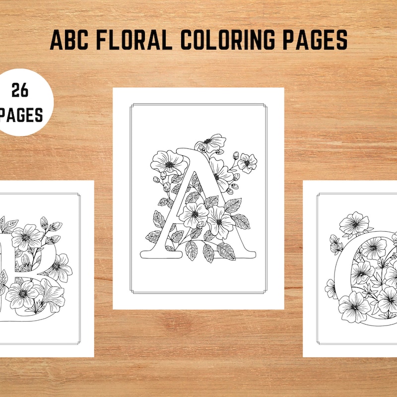 Floral Coloring Page - Etsy