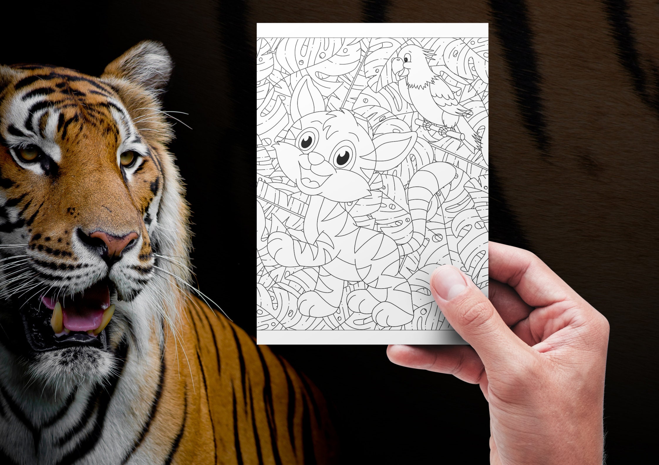 Tiger Coloring Pages for Kids Boys and Girls 10 Printable Pages Jungle ...