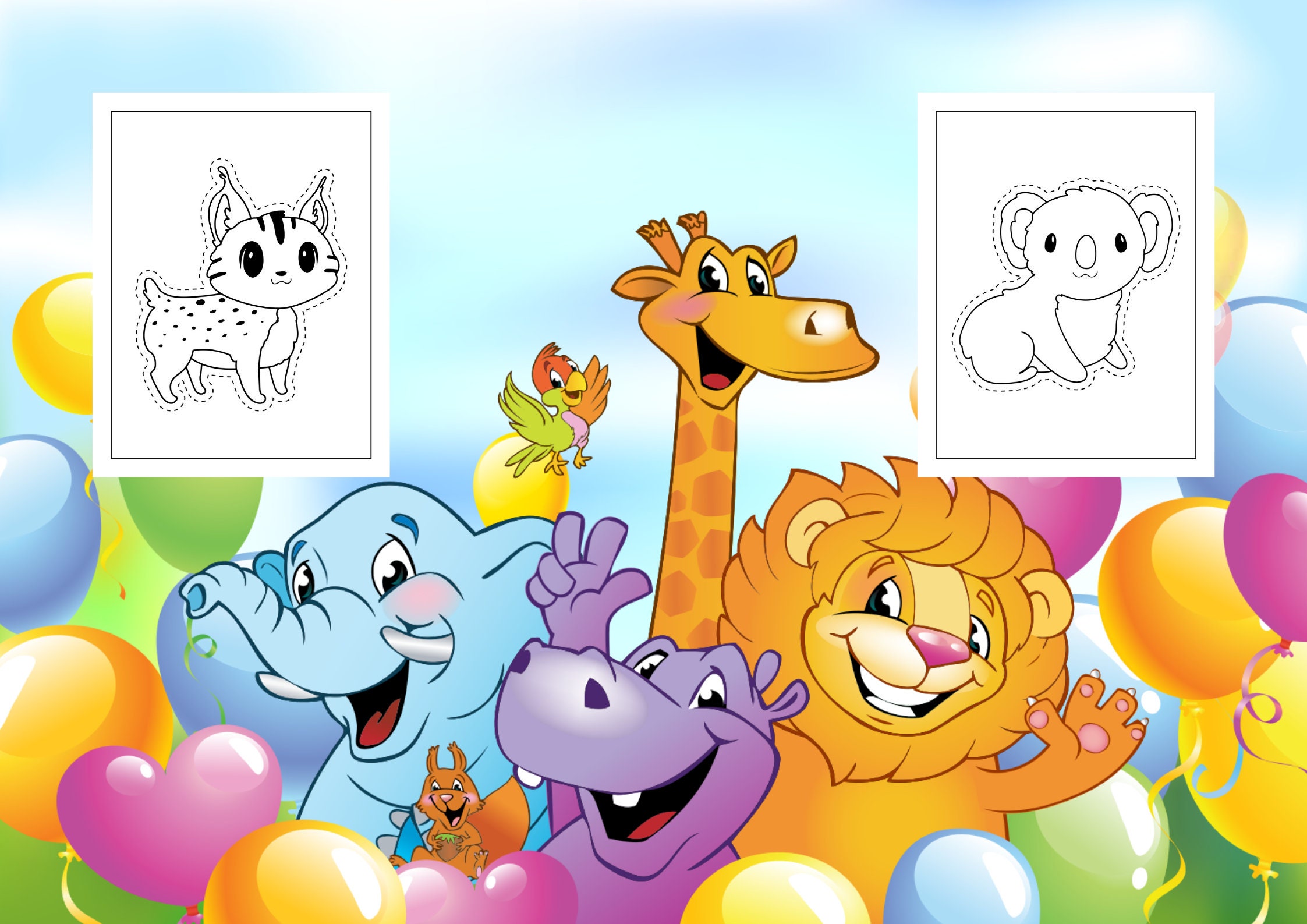 20 Cute Animal Scissor Skill Printable Coloring Pages for Kids Boys and ...
