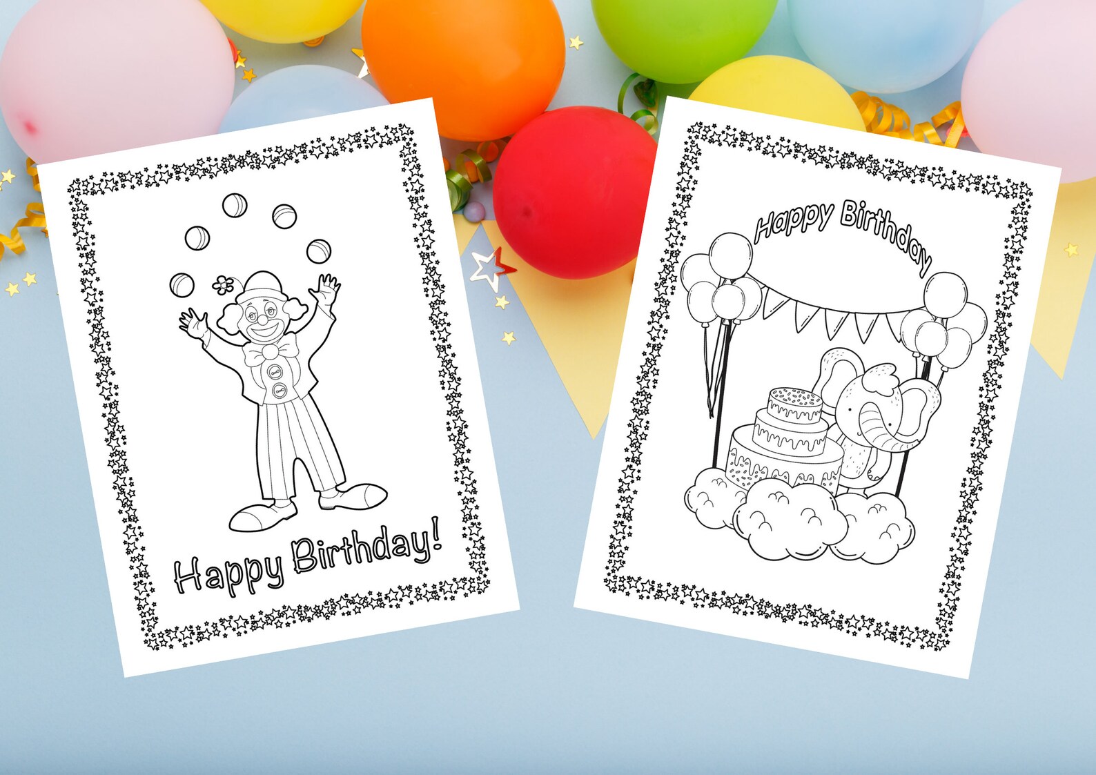 Happy Birthday Coloring Pages for Kids, 20 Printable Pages, Anniversary ...